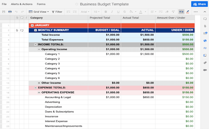 Budget Table Template 5 Various Ways To Do Budget Table Template AH 