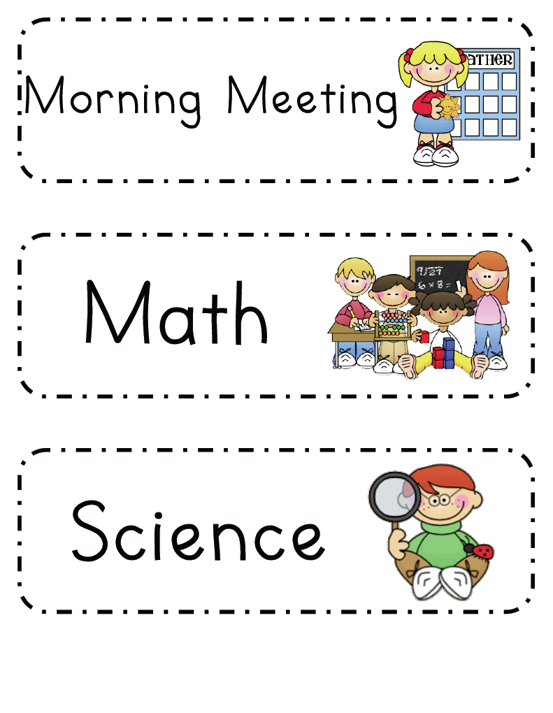 Class Schedule Template Kindergarten Five Unconventional Knowledge